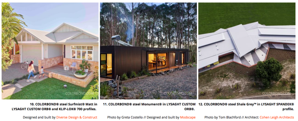 Choosing the right COLORBOND ® colour - Architectural Roofing ...